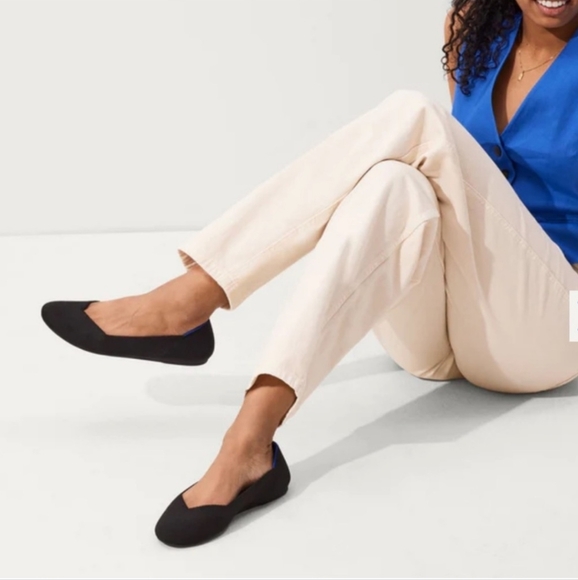 Rothy's | Shoes | Rothys The Flat Rounded Toe Machine Washable Ballet Flats In Black Solid Sz 95 ...